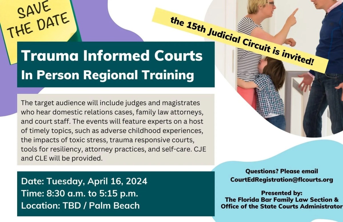 Trauma Informed Courts – In Person Regional Training – Palm Beach and ...